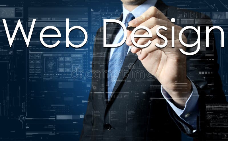 Businessman Writing Web Design Stock Photo - Image of creative ...