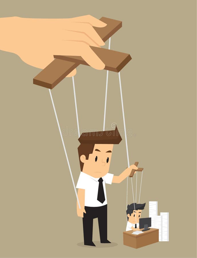Businessman in Your Control Working Puppets Stock Vector - Illustration ...