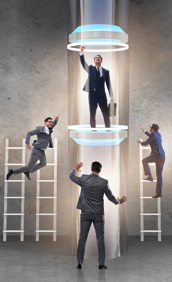 Businessmen in Accelerated and Fast Promotion Concept Stock Image ...