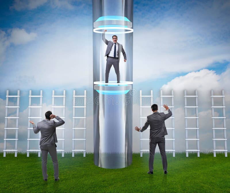 Businessmen in Accelerated and Fast Promotion Concept Stock Image ...