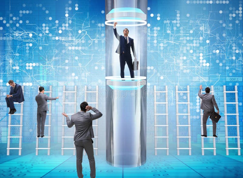 Businessmen in Accelerated and Fast Promotion Concept Stock Image ...