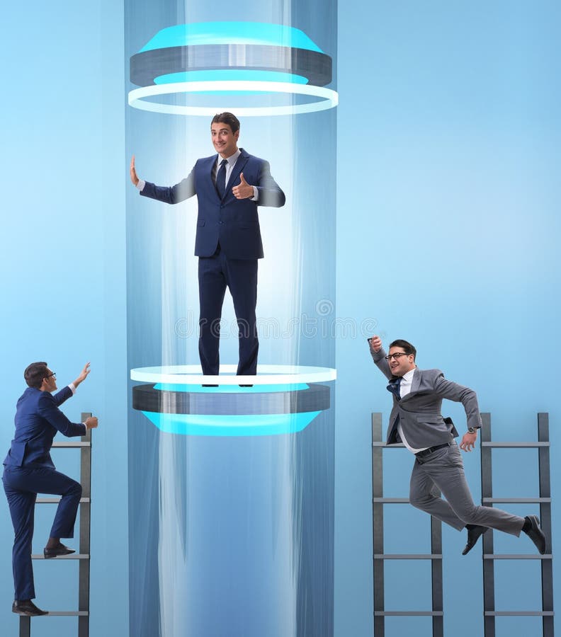 Businessmen in Accelerated and Fast Promotion Concept Stock Image ...