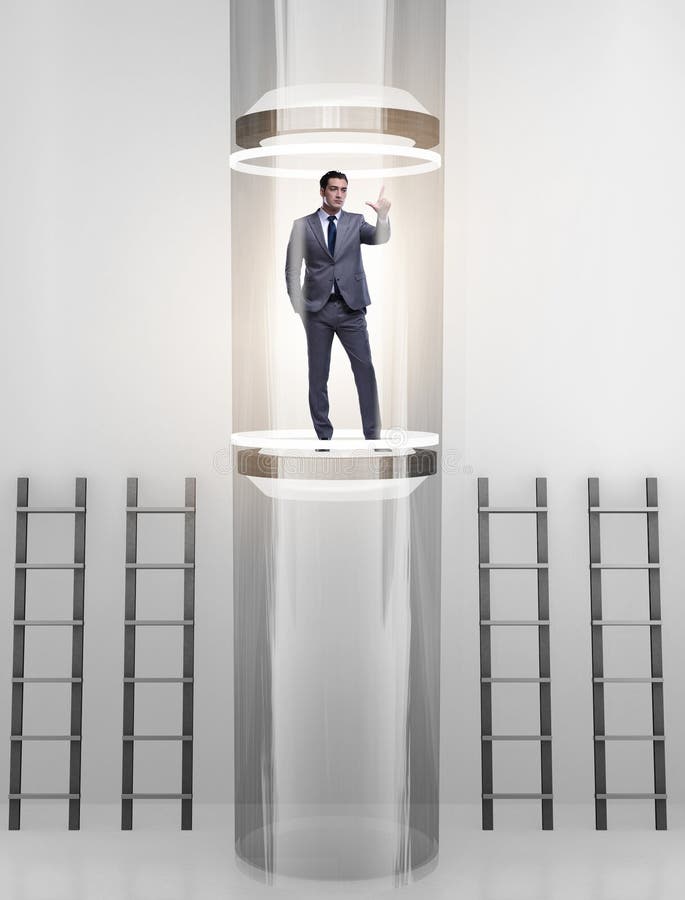 Businessmen in Accelerated and Fast Promotion Concept Stock Image ...