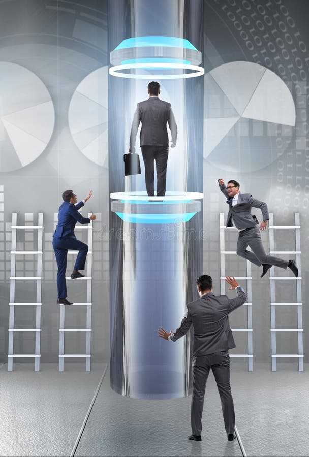 Businessmen in Accelerated and Fast Promotion Concept Stock Image ...