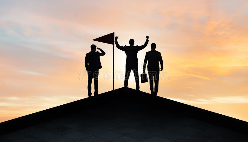 The Businessmen in Achievement and Teamwork Concept Stock Illustration ...