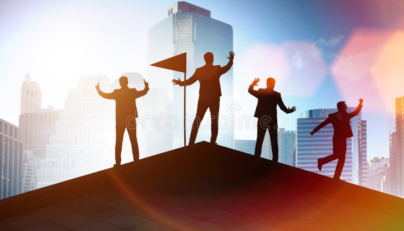 The Businessmen in Achievement and Teamwork Concept Stock Photo - Image ...