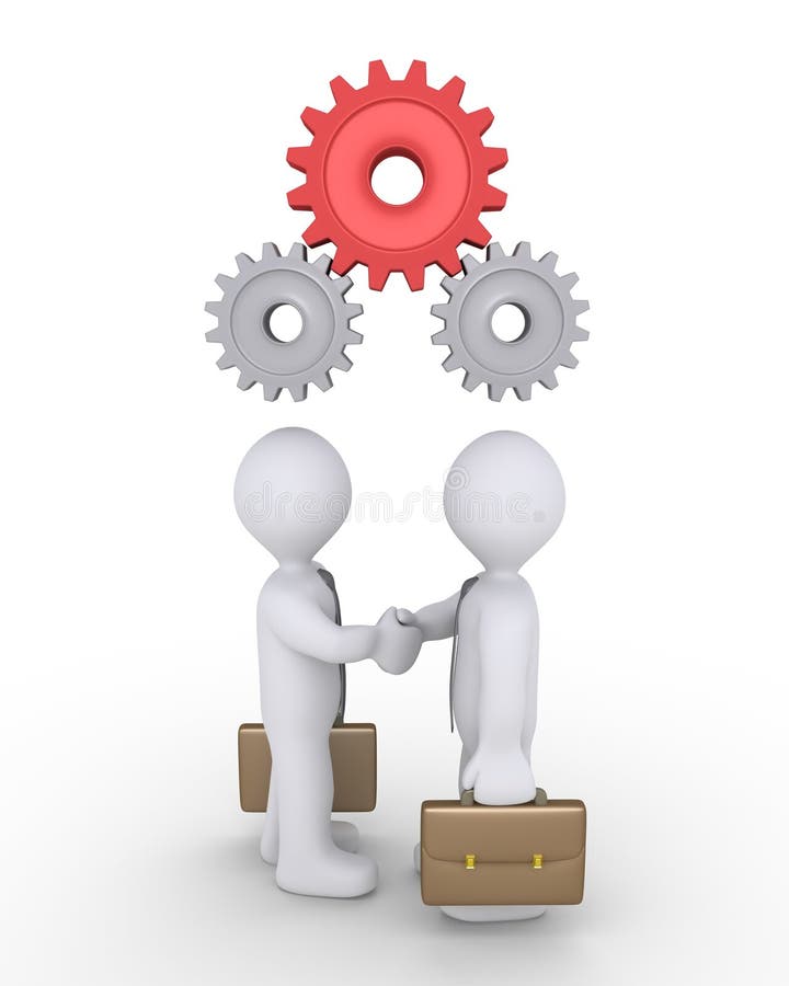Businessmen Agree with Cogs Stock Illustration - Illustration of ...