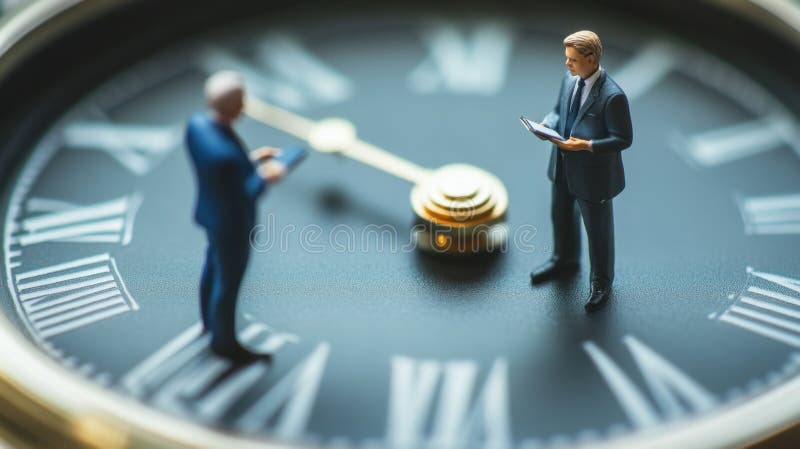 Businessmen Analyzing Time Management on Clock Face Concept Stock ...