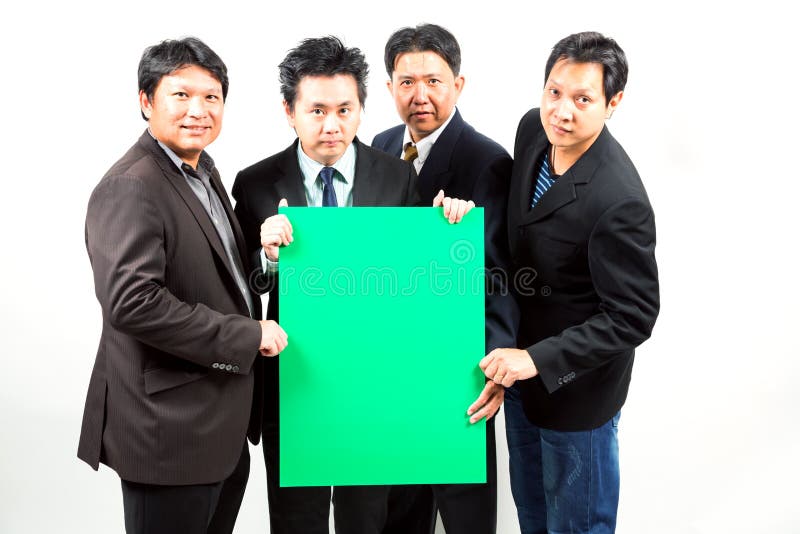 Businessmen with banner stock image. Image of beautiful - 33207569