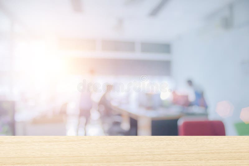 Businessmen Blur in the Workplace or Work Space of Laptop on Table in ...