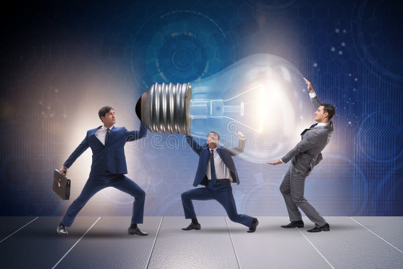 The Businessmen in Bright Idea Concept Stock Photo - Image of bright ...