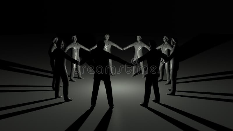 Businessmen Circle and Light Shadows Stock Illustration - Illustration ...
