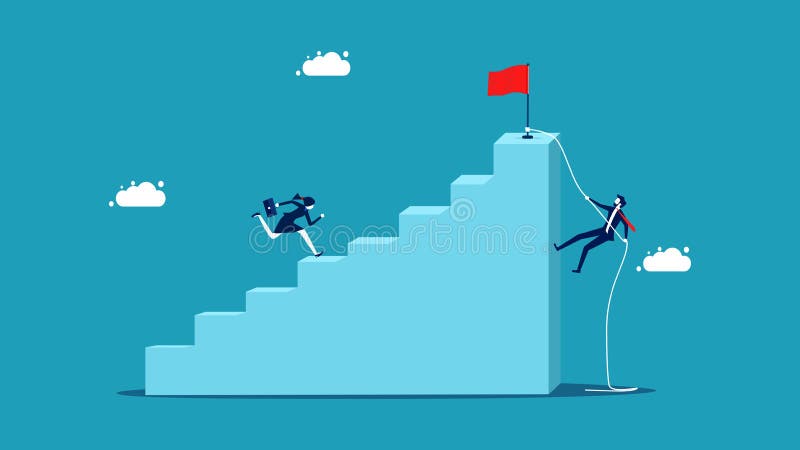 Businessmen Climb Stairs in Different Directions. the Concept of ...