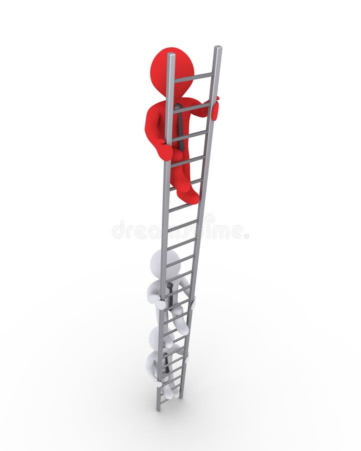 Man Climbing Ladder and Another Helping Him Stock Illustration ...