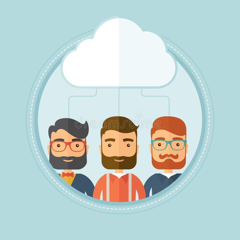 Businessmen and Cloud Computing Technologies. Stock Vector - Illustration of caucasian, network ...