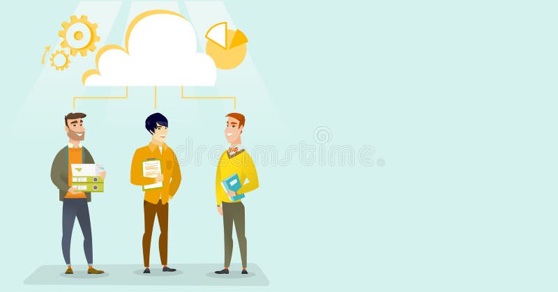 Businessmen and Cloud Computing Technologies. Stock Vector - Illustration of computing, male ...