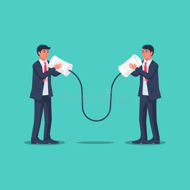 Businessmen Communicate Using Tin Cans Vector Stock Vector ...