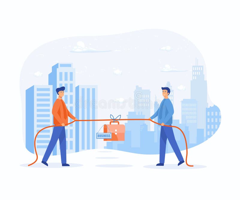 Businessmen Competition in Business Concept, Flat Vector Stock Vector ...