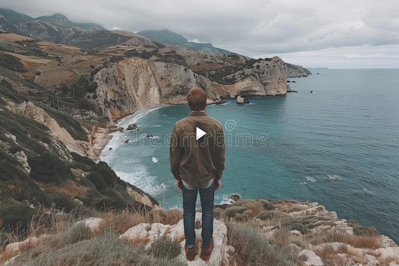 Businessmen Confront Challenges and Leap Over Cliff Gaps with ...