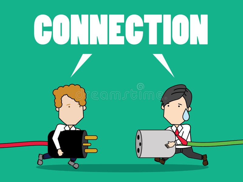 Businessmen Connecting a Power Cord Stock Vector - Illustration of ...