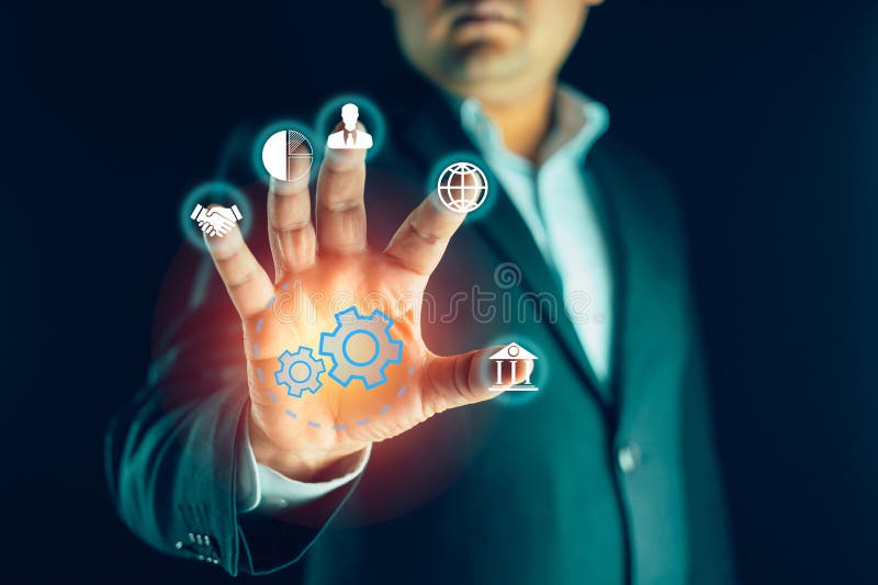 Businessmen Control Business Information Technology. Big Data ...