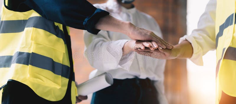 Businessmen and Engineers Join Hands To Build Successful Projects ...