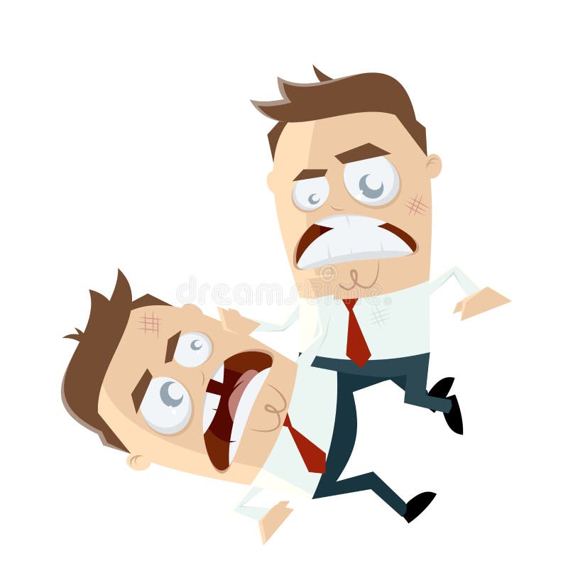 Two Businessmen Fighting, Isolated On White Stock Vector - Illustration ...