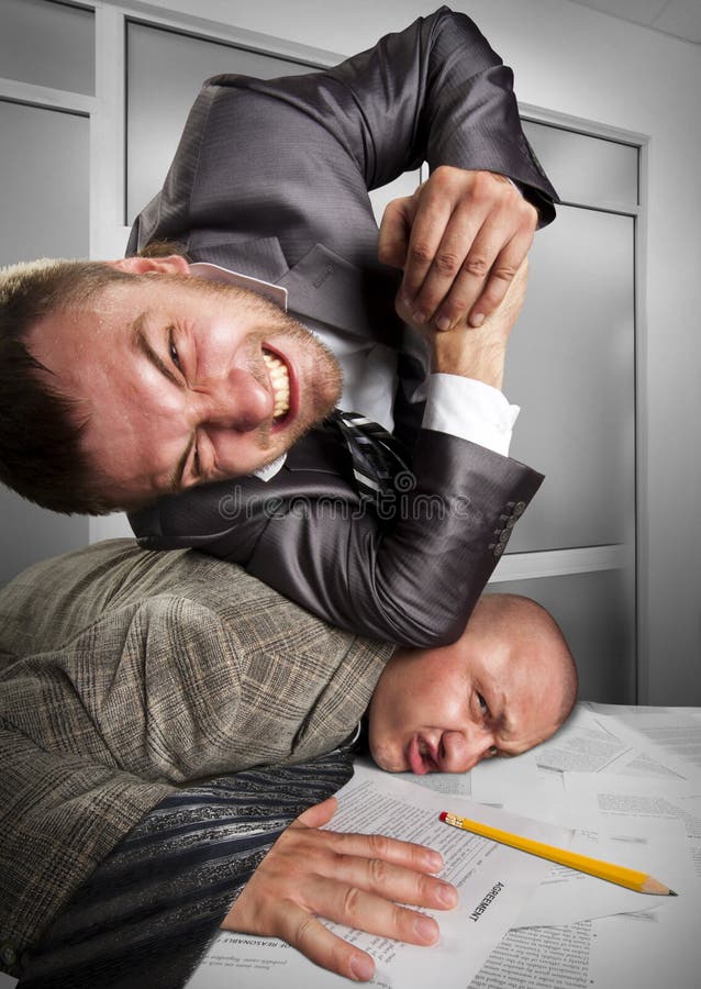 Businessmen Fighting in the Office Stock Image - Image of coworkers ...