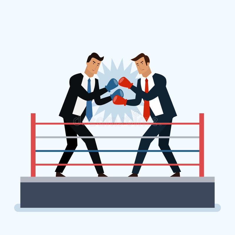 Businessmen are Fighting in the Ring Concept. Boxing Stock Vector ...