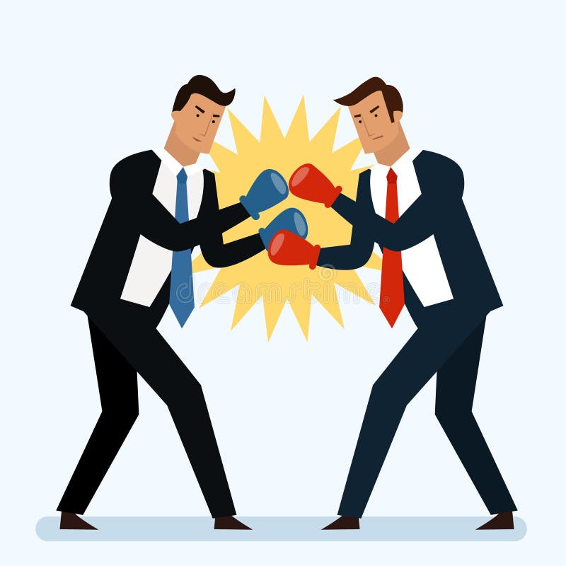 Businessmen are Fighting in the Ring Concept. Boxing Stock Vector ...