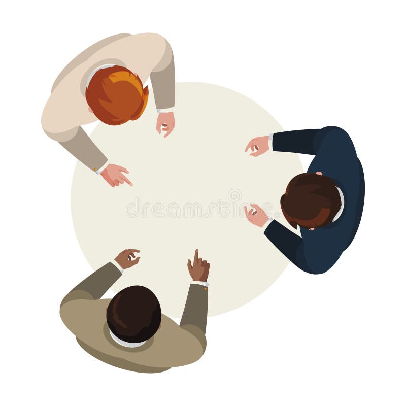 Businessmen Group Teamwork in Table Circular Stock Illustration ...