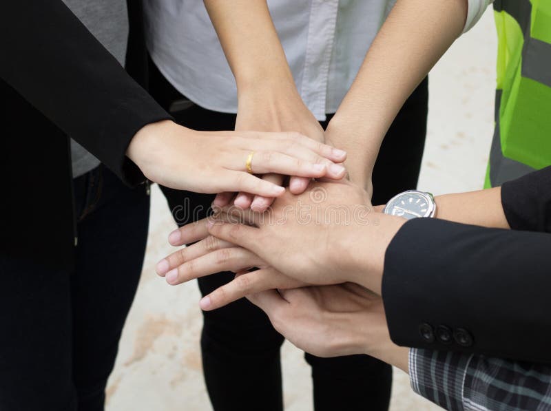 Hand Coordination of Group People Smiling with Motivated,Sporty Young ...