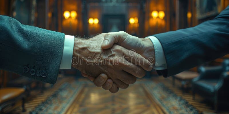 Businessmen Handshake Agreement. Created by Generative Artificial ...