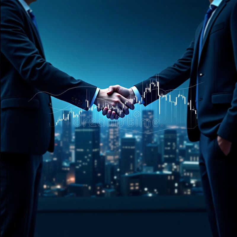 Businessmen Handshake after a Good Deal. Stock Illustration ...