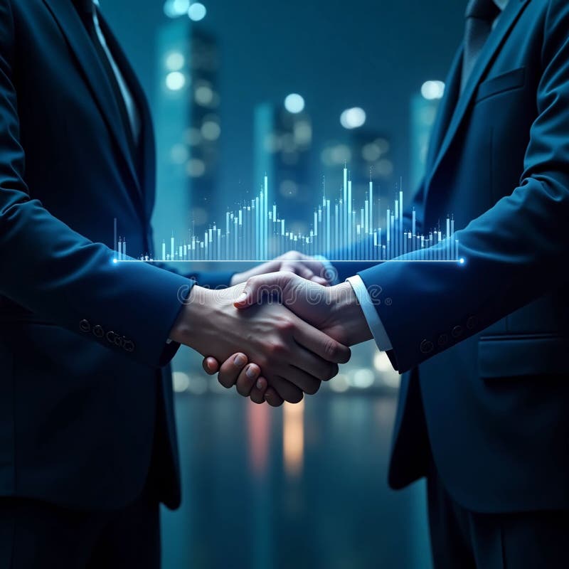 Businessmen Handshake after a Good Deal. Stock Illustration ...