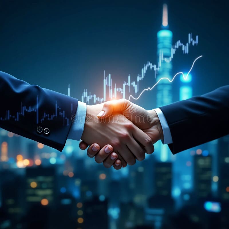Businessmen Handshake after a Good Deal. Stock Illustration ...