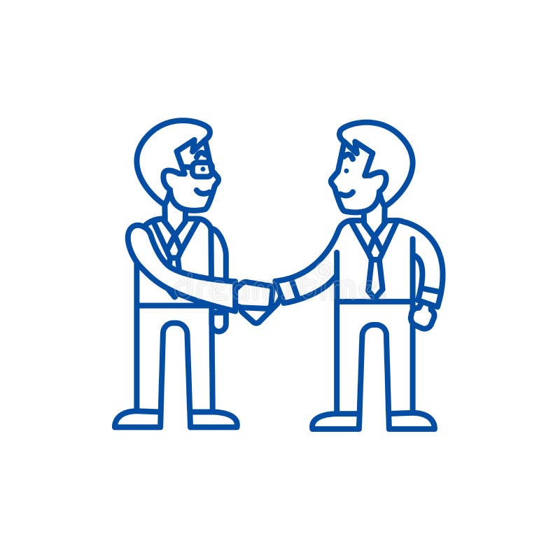 Businessmen Handshake,partnership Line Icon Concept. Businessmen ... Businessmen Handshake,partnership Line Icon Concept. Businessmen ...