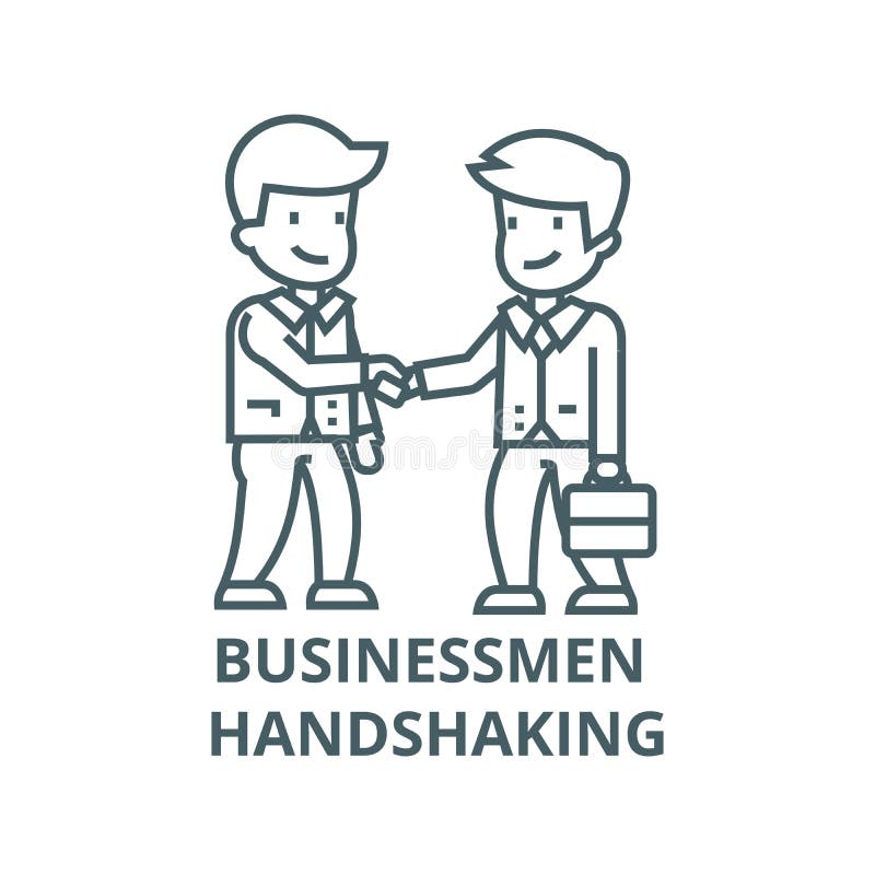 Businessmen Handshake,partnership Line Icon Concept. Businessmen ... Businessmen Handshake,partnership Line Icon Concept. Businessmen ...