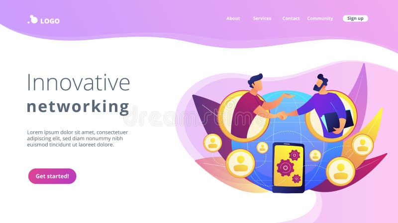 Mobile App For Collaboration Between Different Workers Stock ...