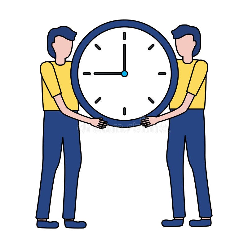 Businessmen holding clock stock vector. Illustration of work - 144750376 Businessmen holding clock stock vector. Illustration of work - 144750376