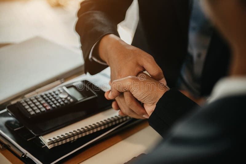 Businessmen Join Hands To Make a Commitment Together To Make a Project ...