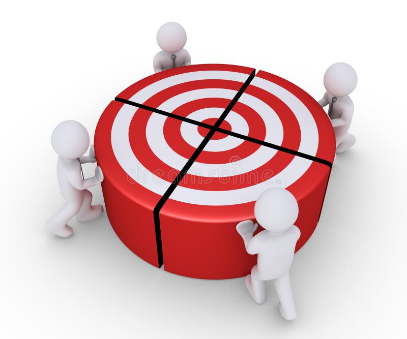 Two Businessmen Pushing Different Arrows Stock Illustration ...