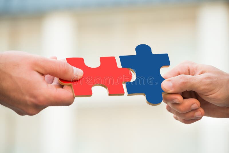 Hands Joining Puzzle Pieces Stock Photo - Image of meeting, executive ...