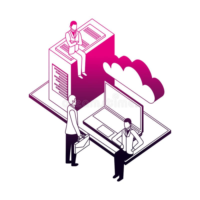 Cloud Computing Businessmen Vector Stock Illustrations – 171 Cloud ...