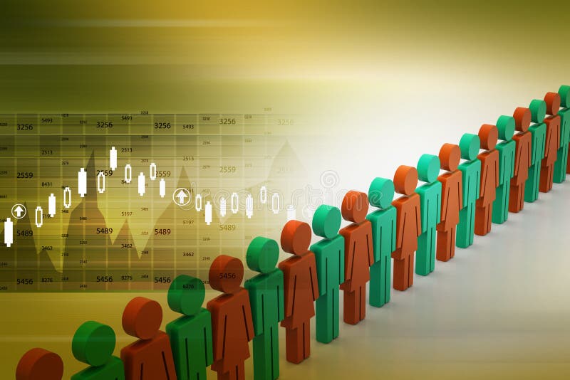 Businessmen in line stock illustration. Illustration of profile - 451113