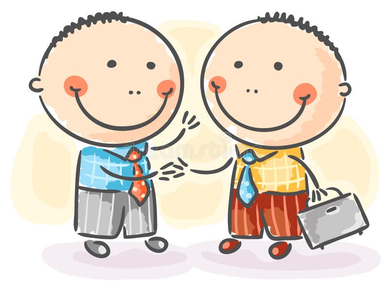 Businessmen Making an Agreement Stock Vector - Illustration of standing ...