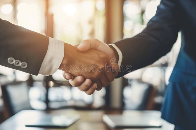 Businessmen Making Handshake with Partner Stock Illustration ...