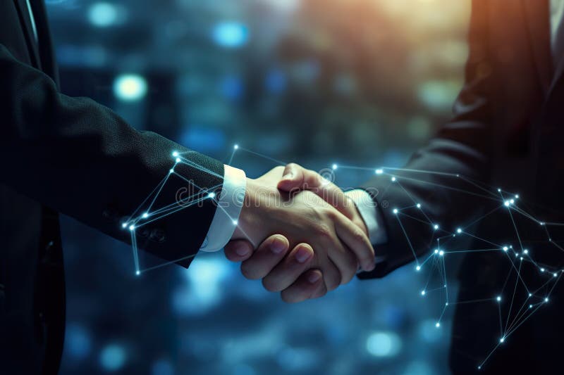 Businessmen Making Handshakes with Partners, Greeting, Dealing, Merger ...