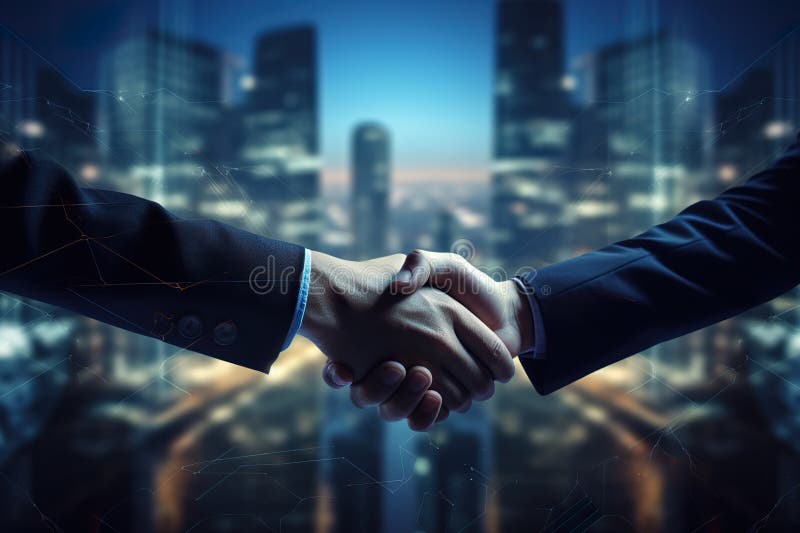 Businessmen Making Handshake with Partner. Generative Ai Stock ...