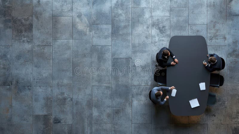 Businessmen Meeting at Conference Table in Modern Office Space Stock ...